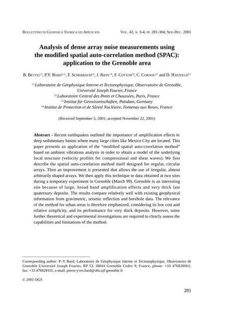 Pdf Analysis Of Dense Array Noise Measurements Using The Epsc