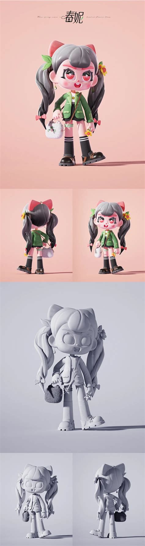 点击来源，关注公众号 详情页 四季女孩三维c4d设计 花瓣网