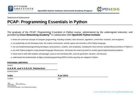 Completed Pcap Programming Essentials In Python Adithya Puvvada