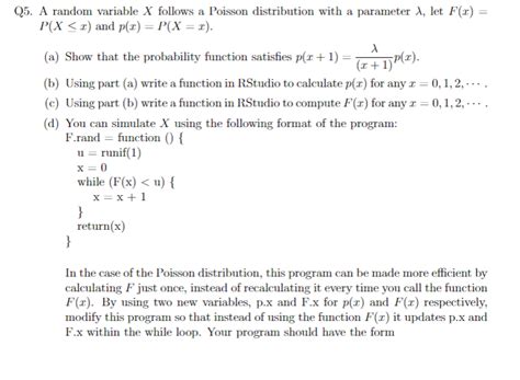 solved a random variable x follows a poisson distribution