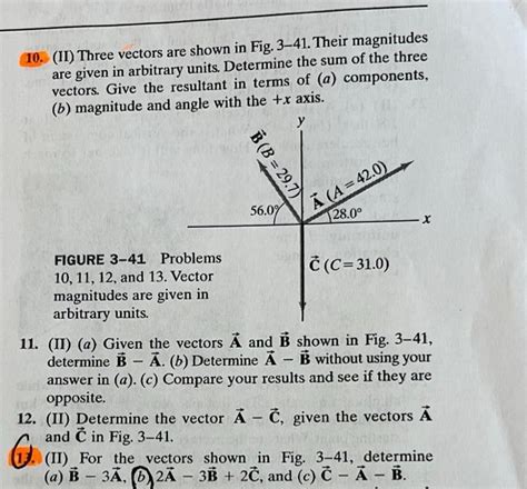 Solved 13 II For The Vectors Shown In Fig 3 41 Determ