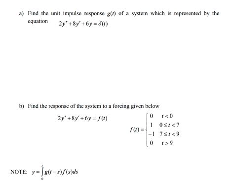 Solved A Find The Unit Impulse Response Gt Of A System