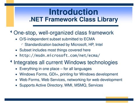 Ppt Mastering Net Framework Library Powerpoint Presentation Free