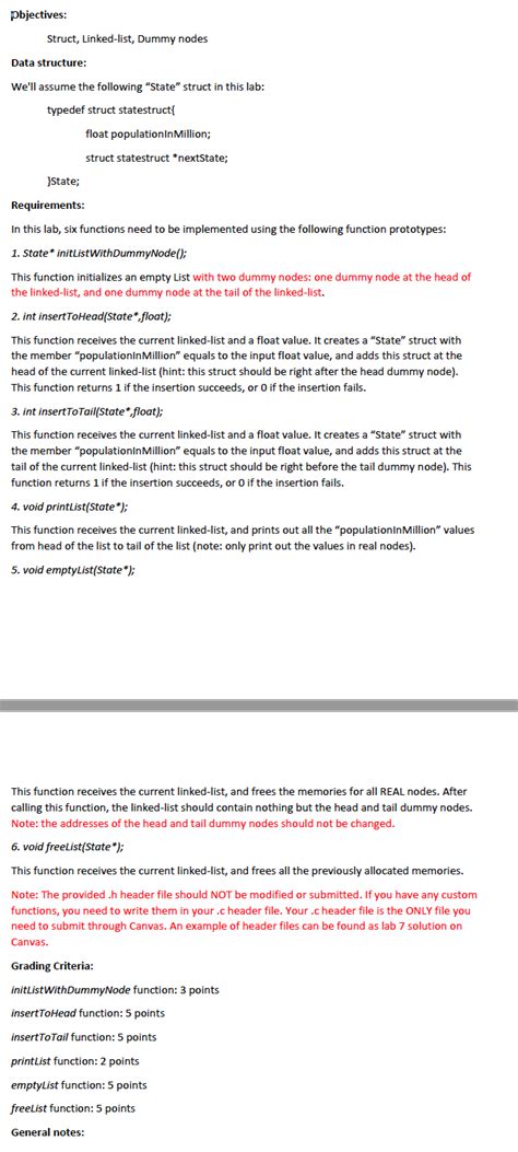 Solved Pbjectives Struct Linked List Dummy Nodes Data