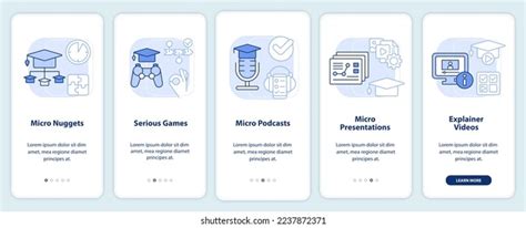 Delivering Microlearning Ways Light Blue Onboarding Stock Vector Royalty Free 2237872371