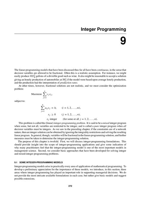 Integer Programming 1 24 Integer Programming 9 The Linear Programming