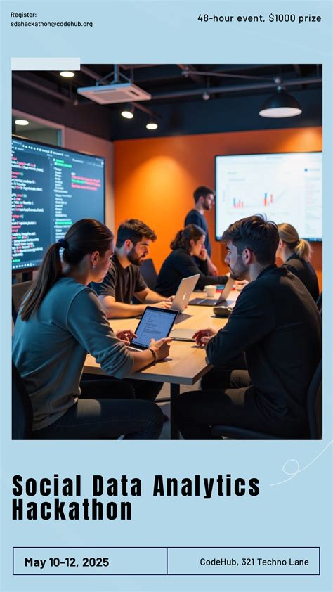 Social Data Analytics Hackathon Poster Template Ai Designs By Molypixai