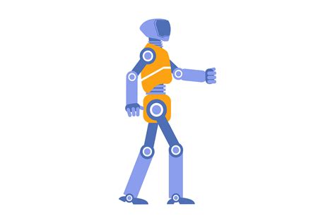 Walking Robot Character Futurustic Andr Graphic By Vectorbum · Creative Fabrica