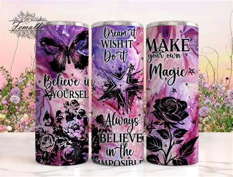 Positive Affirmations Tumbler Wrap Inspirational 20oz Skinny Tumbler