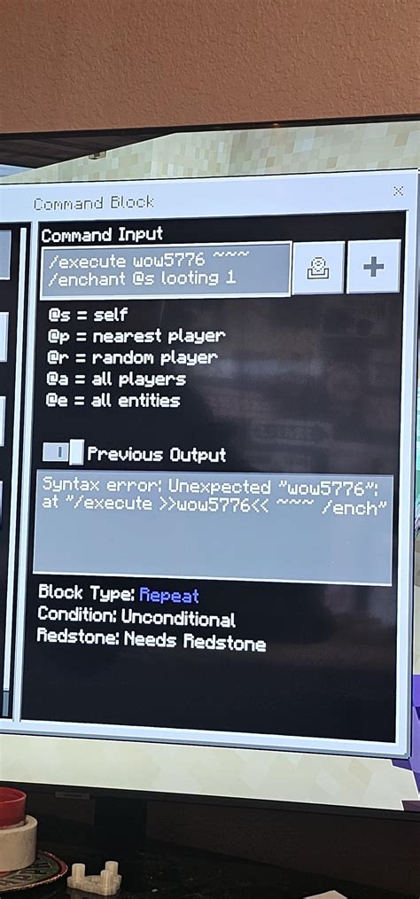 Syntax Errors Rminecraftcommands