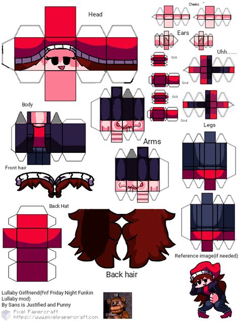 Pixel Papercraft Lullaby Gf Fnf Friday Night Funkin Lullaby Mod