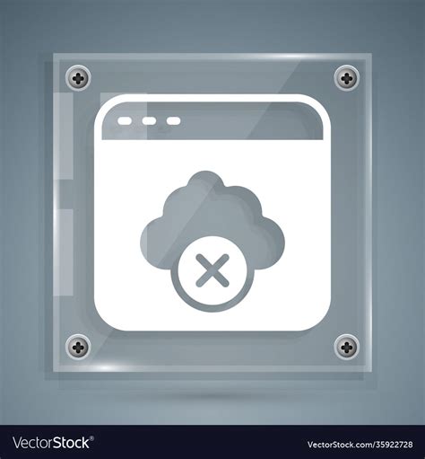 White Failed Access Cloud Storage Icon Isolated Vector Image