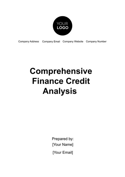 Free Comprehensive Finance Credit Analysis Template To Edit Online