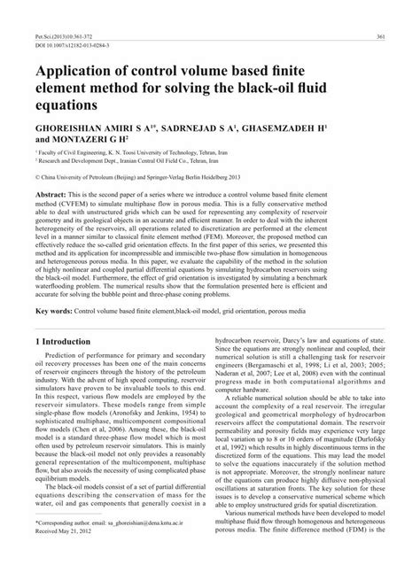 Pdf Application Of Control Volume Based Finite Element Method For