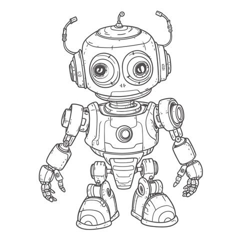 어린이 로봇 무료 인쇄 가능한 색칠 개요 스케치 드로잉을위한 색칠 페이지 벡터 귀여운 로봇 그리기 귀여운 로봇 개요 귀여운 로봇 스케치 Png 일러스트 및 벡터 에