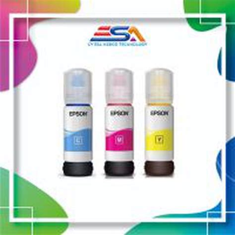 Epson Tinta Printer Warna Biru Merah Kuning CMY Kuning