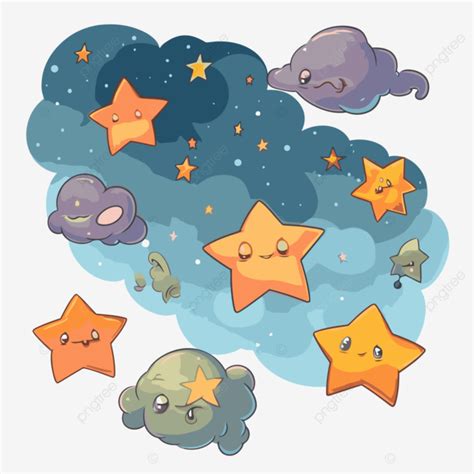 하늘의 별 벡터 스티커 클립 아트 만화 공간 디자인 상표 클립 아트 Png 일러스트 및 벡터 에 대한 무료 다운로드 Pngtree