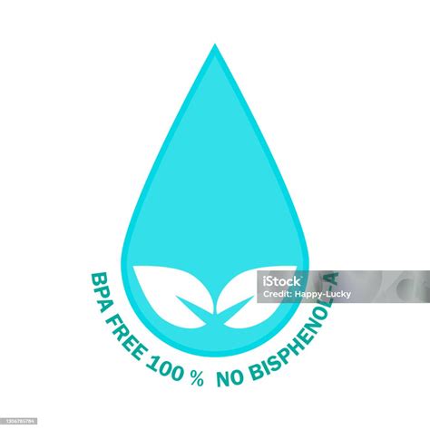 Bpa 무료 로고 Bpa가 없는 100 보증 흰색 배경에 플라스틱 무독성플라스틱에 대한 비스페놀a가 없는 워터드롭 디자인 물병