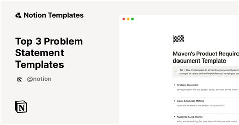 Top 3 Problem Statement Templates Notion Template Marketplace