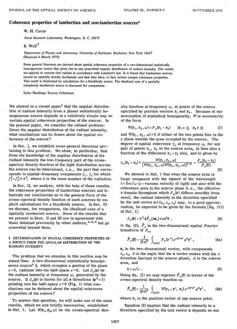 Pdf Coherence Properties Of Lambertian And Non Lambertian Sources Dokumen Tips