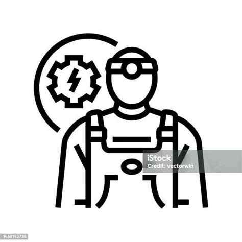 유지 보수 전기 수리 작업자 라인 아이콘 벡터 일러스트 레이 션 공학에 대한 스톡 벡터 아트 및 기타 이미지 공학 기계공 기술자 Istock