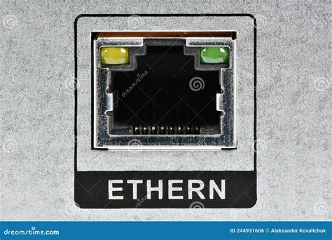 Close Up Of Ethernet Rj Port Stock Photo Image Of Equipment Product