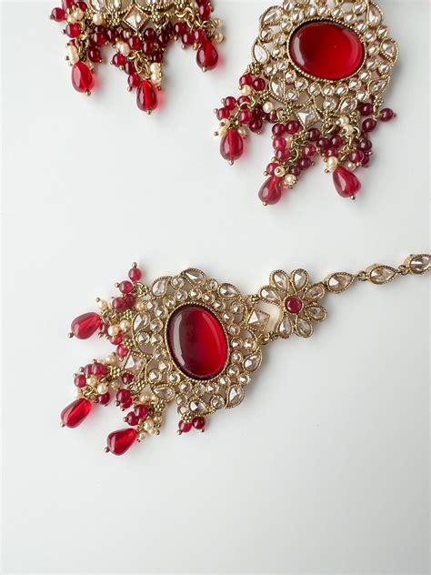 Wishful Polki In Ruby Polki Polki Necklace Necklace Set