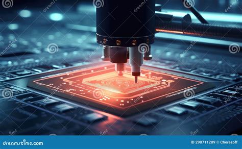 Production Of A Modern Microprocessor Stock Image Image Of Industrial Modern 290711209