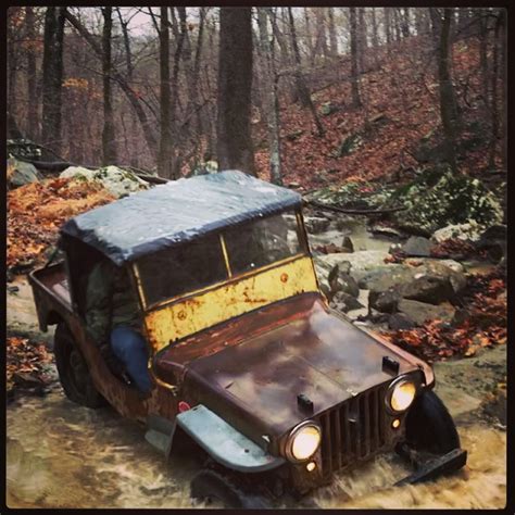 Vintage Willys Jeep Stuck In Mud