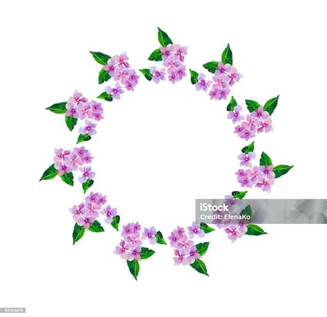라일락 작은 꽃 수채화의 화 환에는 손으로 그린 꽃 초대 결혼식 생일 카드 프레임 라운드 흰색 절연 일러스트 벡터 결혼식에 대한 스톡 벡터 아트 및 기타 이미지 Istock