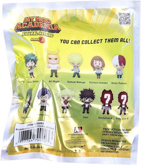 My Hero Academia Series Figural Bag Clip Display Case Replay