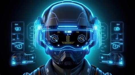 사이버 공간 Hud Gui 스타일의 가상 현실 게임 배경 디자인을 위한 Hudgui 기술 배경 디지털 데이터 생성 Ai 프리미엄 사진