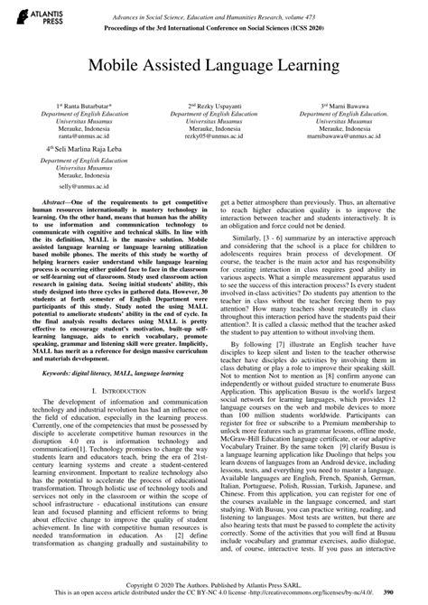 Pdf Mobile Assisted Language Learning