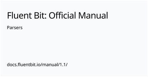 Parsers Fluent Bit Official Manual
