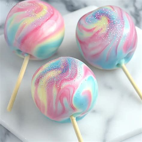 Cotton Candy Swirl Candy Apples Sweet Crunchy And Colorful