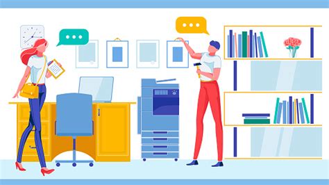 여성 보스는 사무실에서 근로자에게 지시를 제공합니다 가공의 인물에 대한 스톡 벡터 아트 및 기타 이미지 가공의 인물 가정의 방 경영자 Istock