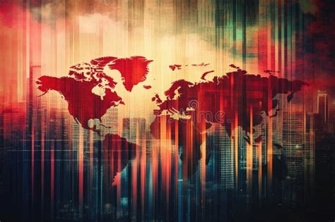 Dynamic Data Visualization With Global Cityscape Stock Illustration Illustration Of Analytics