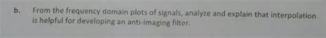 Solved B From The Frequency Domain Plots Of Signals