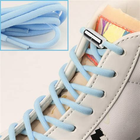 Eosunjian 1 Pair Sneaker Shoelaces Wear Resistant Elastic With Metal