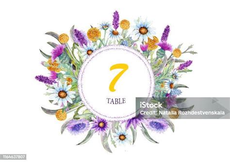 야생 꽃의 결혼식 라운드 프레임입니다 수채화 꽃꽂이 인사말 카드 템플릿 디자인 초대 배경입니다 0명에 대한 스톡 벡터 아트 및 기타 이미지 Istock