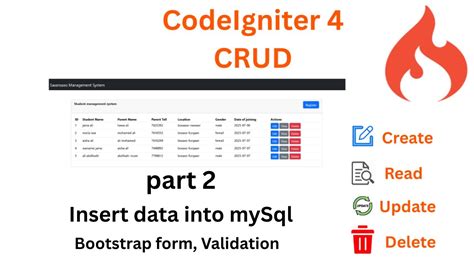 2 How To Insert Data Into Mysql With Codeigniter 4 And Bootstrap Form Validation Youtube