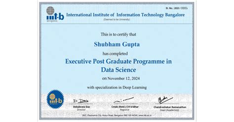Shubham Gupta On Linkedin Executive Pg Programme In Data Science October 2023 Iiit B And Upgrad