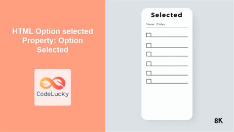 Html Option Selected Property Option Selected Codelucky