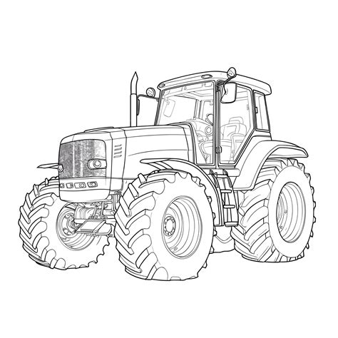 어린이를 위한 어린이 디자인 색칠 책 어린이를 위한 농업용 차량 색칠 책 페이지 프리미엄 벡터
