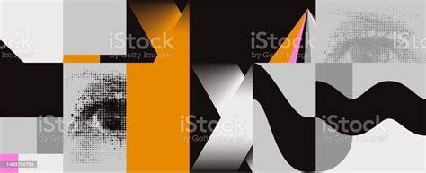 Modern Abstract Pattern Horizontal Background Grunge Transition Texture Geometric Shapes Stock