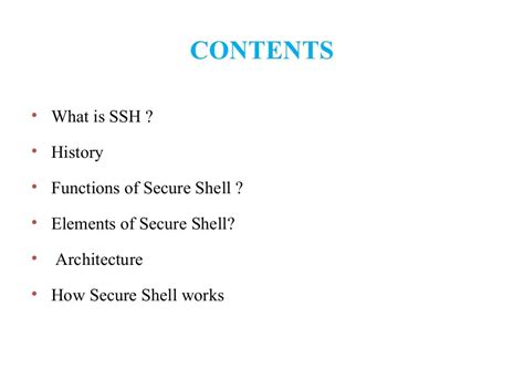 Secure Shell Ppt
