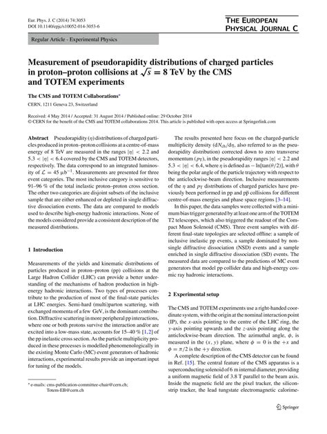 Solution Measurement Of Pseudorapidity Distributions Of Charged