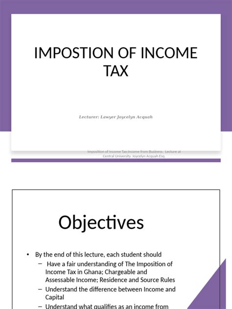 Week 3 Imposition Of Income Tax Business Income Pdf Cost Of Living