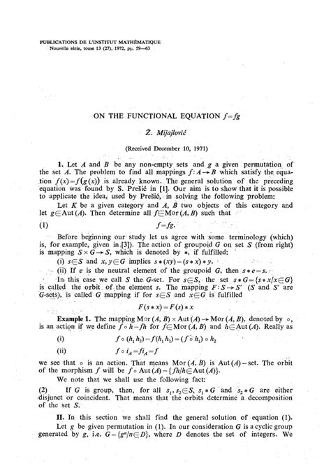 Pdf On The Functional Equation F Fg