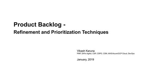 Product Backlog Refinement And Prioritization Techniques Pdf